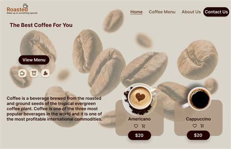 Shalini Sivamurugan On Linkedin Coffee Shop Landing Page Design