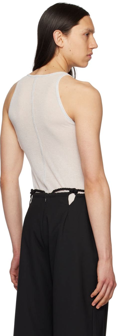 Dion Lee White Semi Sheer Tank Top Dion Lee