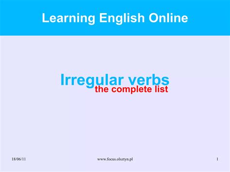 Irregular Verbs Ppt