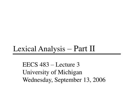 Ppt Lexical Analysis Part Ii Powerpoint Presentation Free Download