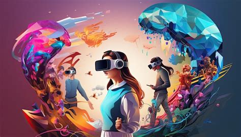 Premium Ai Image Metaverse Concept And Virtual World Elements Young