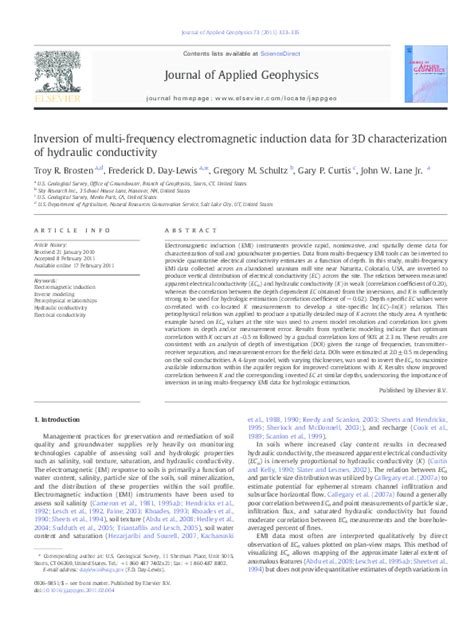 pdf inversion of multi frequency electromagnetic induction data for
