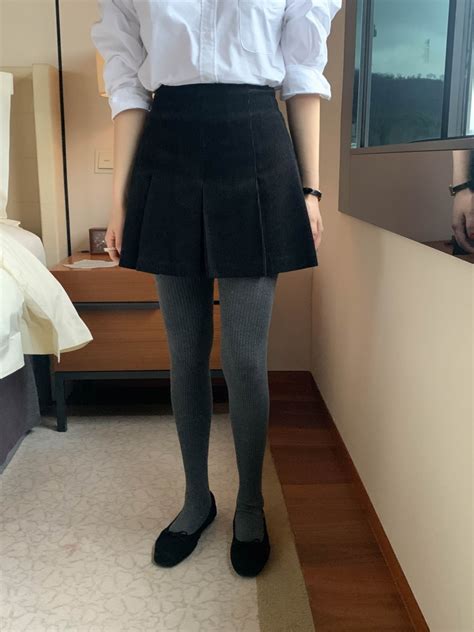 유이르무이 Miel 미엘 루마 골덴 코듀로이 핀턱 치마 바지 미니 스커트 3color