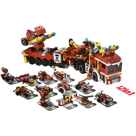 Конструктор 12in1 Panlos Brick - Пожарна кола, 573 части - eMAG.bg