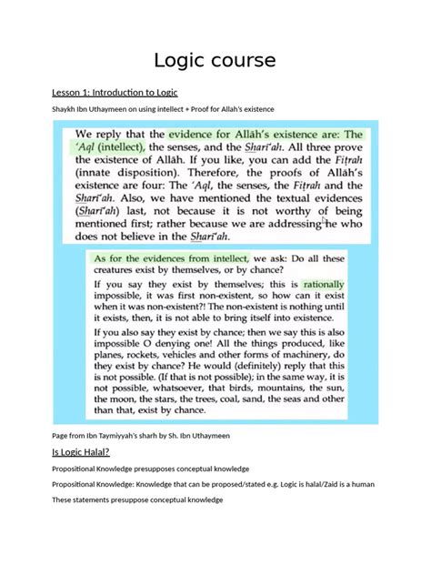 Logic Course Pdf