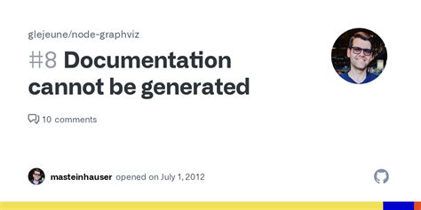 Documentation Cannot Be Generated · Issue 8 · Glejeunenode Graphviz · Github