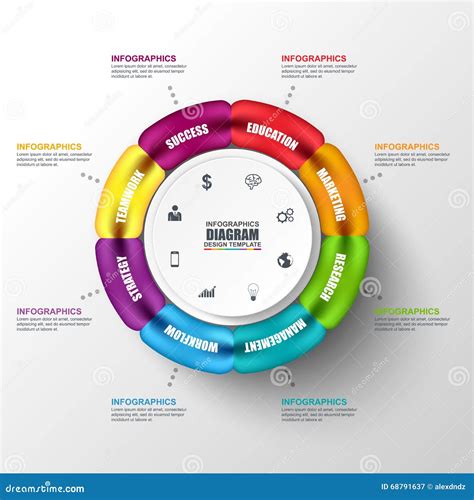 Abstract 3d Business Circular Diagram Infographic Stock Vector Illustration Of Data Graph
