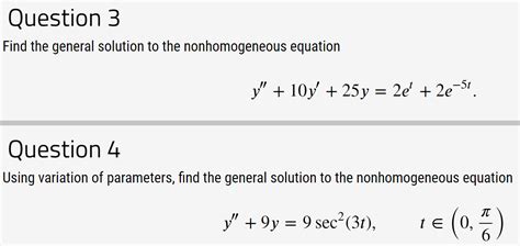 Solved Find The General Solution To The Nonhomogeneous Chegg Com
