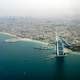 Dubai Skyline Under The Setting Sun In United Arab Emirates Uae Image