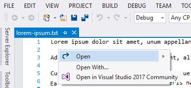 Open In Visual Studio 2017 Community Visual Studio Marketplace