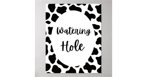 Holy Cow Print Birthday Watering Hole Sign Poster Zazzle