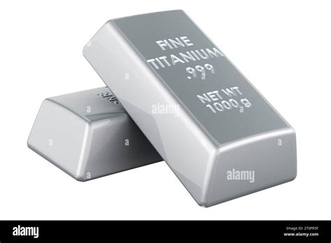 Titanium Ingots Titanium Bars 3d Rendering Isolated On White