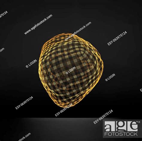 Wireframe Object With Lines And Dots Abstract D Connection Structure Stock Vector Vector And