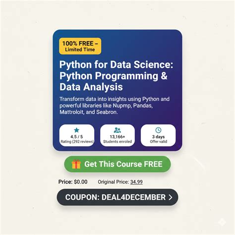 Python For Data Science Python Programming And Data Analysis Free Udemy