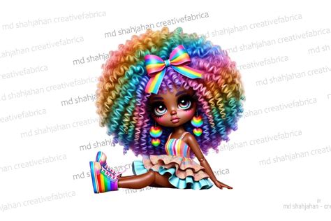 Cute Afro Fashion Chic Chibi Girl Png Graphic By Md Shahjahan
