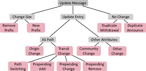 hierarchical taxonomy for bgp update messages classes are based on the