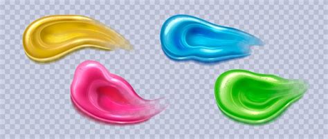 투명한 배경에 설정된 화장품 젤 스미어 무료 벡터