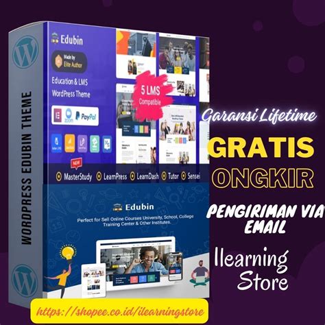 Jual Wt30 Wordpress Theme Premium Edubin 100 Gpl And Lifetime Access Shopee Indonesia