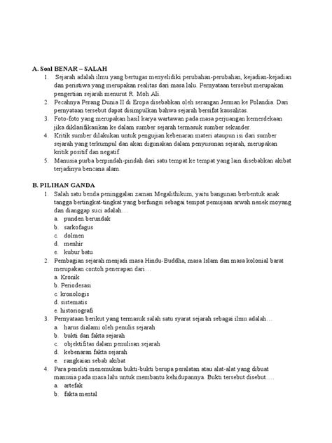 Remidi Sejarah Ganjil Pdf