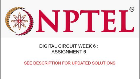 nptel digital circuit week 6 assignment 6 solutions check
