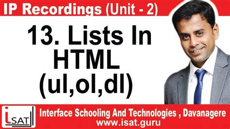 List In HTML Ul Ol Dl YouTube