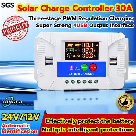 203060a Pwm Solar Charge Controller 12v24v Intelligent Regulator