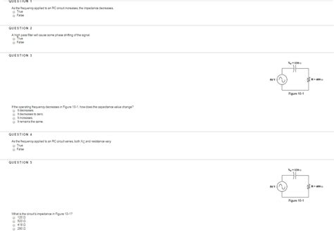 Solved As The Frequency Applied To An RC Circuit Increases Chegg Com