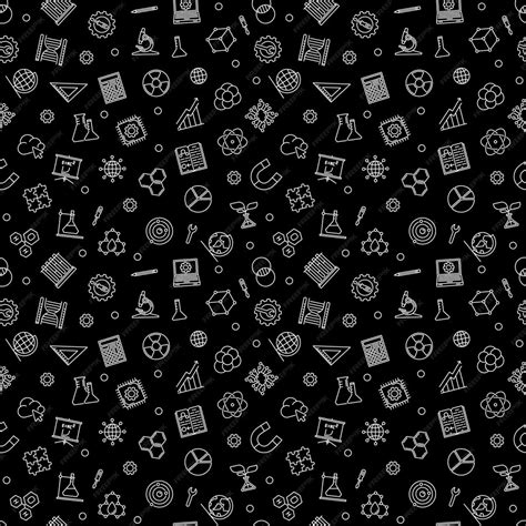 Premium Vector Stem Education Vector Science Dark Seamless Pattern Premium Vector Stem Education Vector Science Dark Seamless Pattern