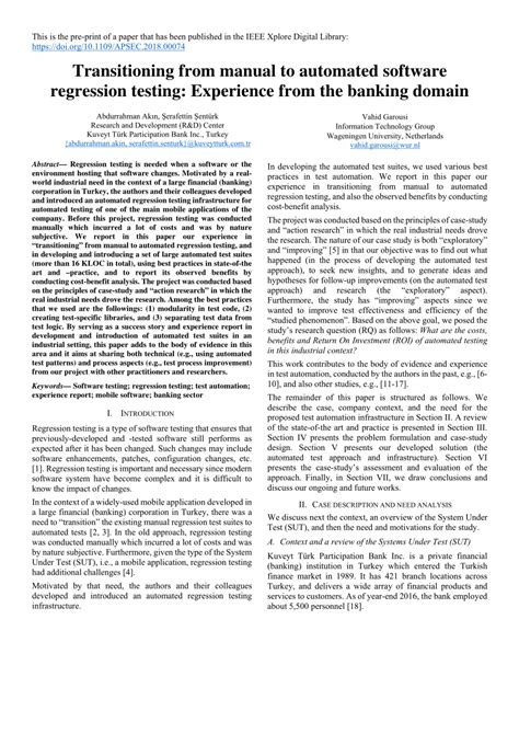 pdf transitioning from manual to automated software regression