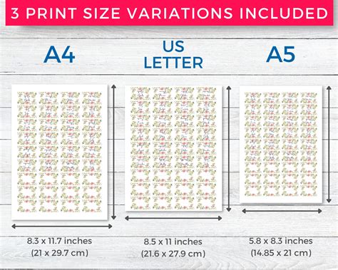 Floral Printable Planner Tabs Folder Journal Tabs File Etsy