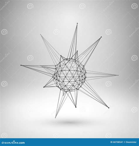 Wireframe Mesh Polygonal Sphere Stock Vector Illustration Of Lined Globe