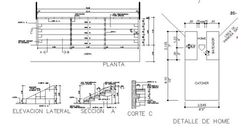 Staircase Elevation Section And Constructive Structure Cad Drawing
