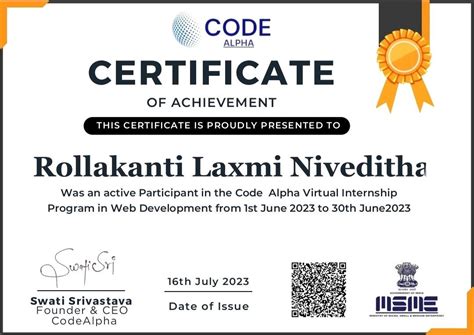 Laxmi Niveditha Rolakanti On Linkedin Codealpha Codealpha