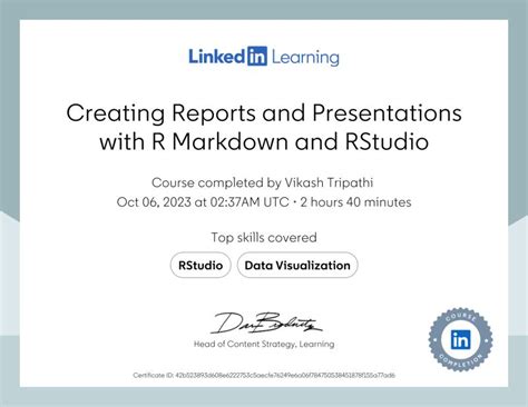 Vikash Tripathi On Linkedin Certificate Of Completion