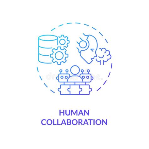 Thin Line Simple Gradient Human Collaboration Icon Concept Stock Vector