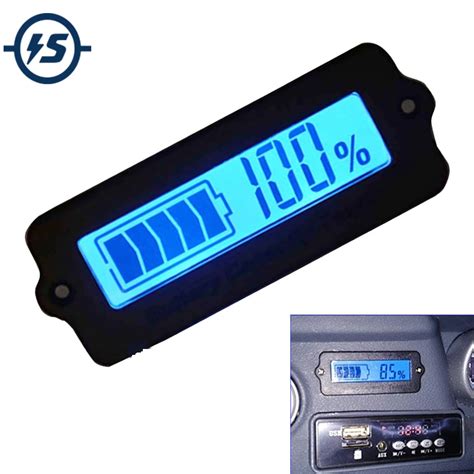 12V LY6W Lead Acid Battery Capacity Indicator Blue Green LCD Digit Display Meter Lithium Battery