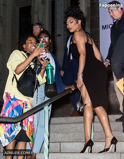 Megan Thee Stallion Sexy Flaunts Her Hot Cleavage And Legs In A Stunning Black Dress At Golden