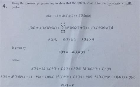 Solved Using The Dynamic Programming To Show That The