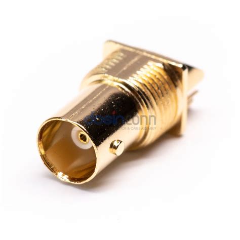 Coaxial Connector Bnc Straight Jack Edge Mount 75 Ohm Gold Plated