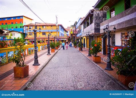Picturesque Traditional And Colorful Little Town Guatape Colombia
