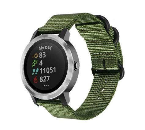 Garmin Vivoactive 3 nylon gesp band (groen) - Smartwatchbanden.nl