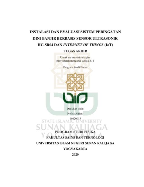 Pdf Instalasi Dan Evaluasi Sistem Peringatan Dini Banjir Berbasis Sensor Ultrasonik Hc Sr04