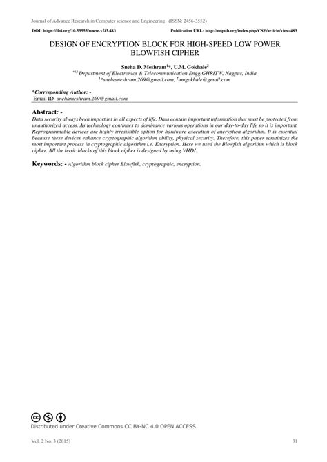 Pdf Design Of Encryption Block For High Speed Low Power Blowfish Cipher Pdf Design Of Encryption Block For High Speed Low Power Blowfish Cipher