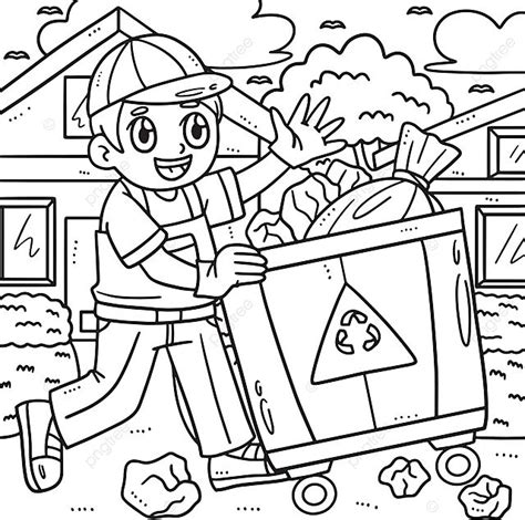 Garbage Collector Coloring Page