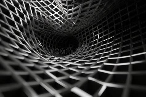 A Dynamic Photo Of A 3d Grid Structure Pulsating And Evolving Stock