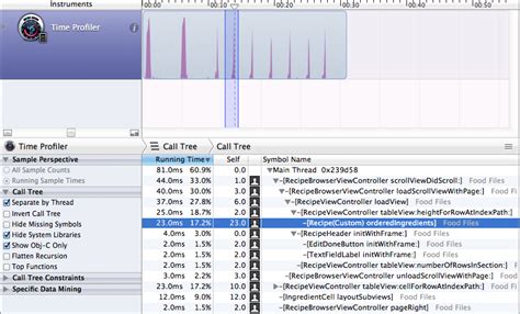 Iphone Benchmarking Performance Using Instruments Stack Overflow