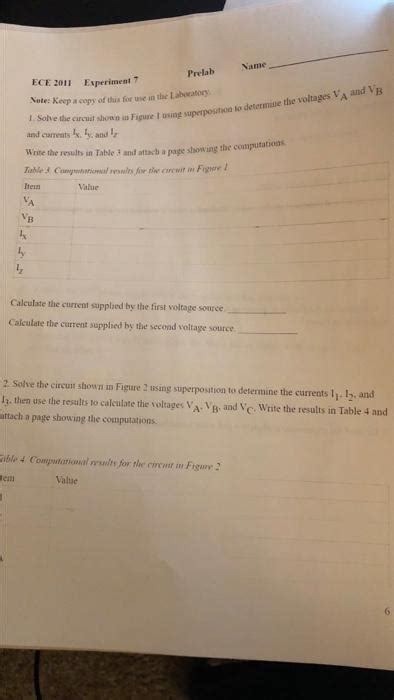 Name Prelab ECE 2011 Experiment Note Kepay Of This Chegg Com