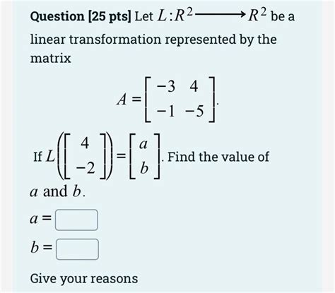 Solved Question Pts Let L R R Be A Linear Chegg Com