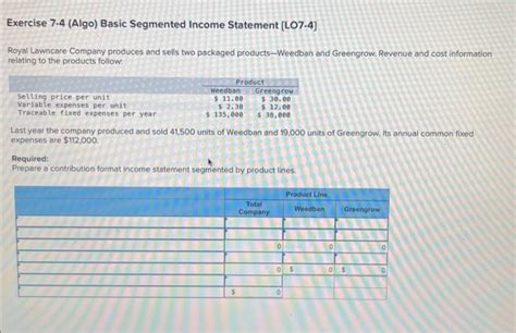Solved Exercise 7 4 Algo Basic Segmented Income Statement
