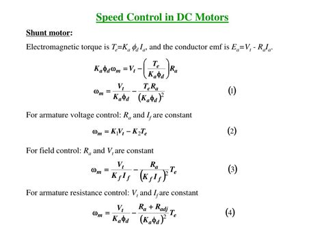Dc Motor Formulas